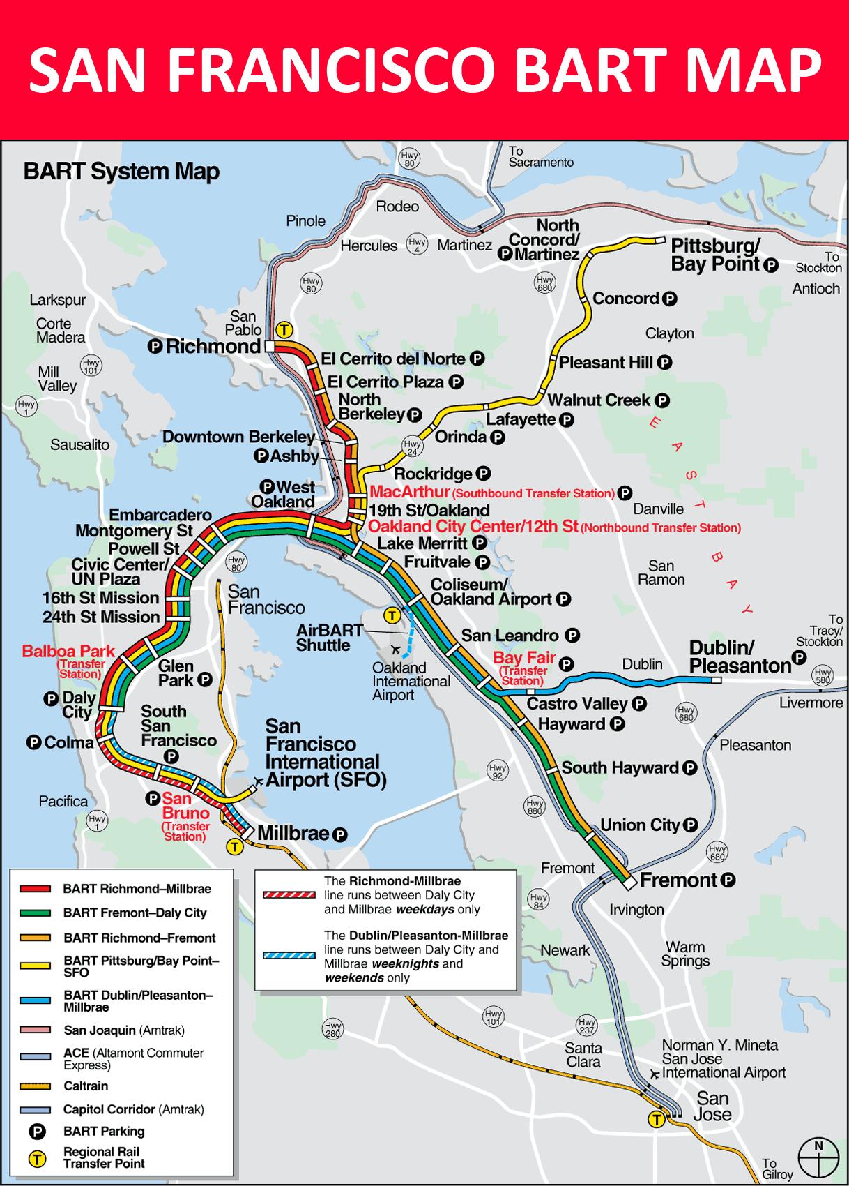 bart 路線図, サンフランシスコ 路面電車 路線図 – EUOW